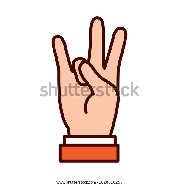 Hand Gesture Showing Letter U On Stock Vector (Royalty Free) 1828510265 ...