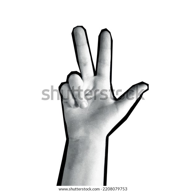 Hand Gesture Two Fingers Female Hand Stock Vector (Royalty Free ...