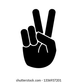 Hand Gesture V Icon Stock Vector (Royalty Free) 1336937201 | Shutterstock