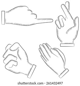 Hand Gestures Sketch Hand Signs Vector: เวกเตอร์สต็อก (ปลอดค่าลิขสิทธิ์ ...