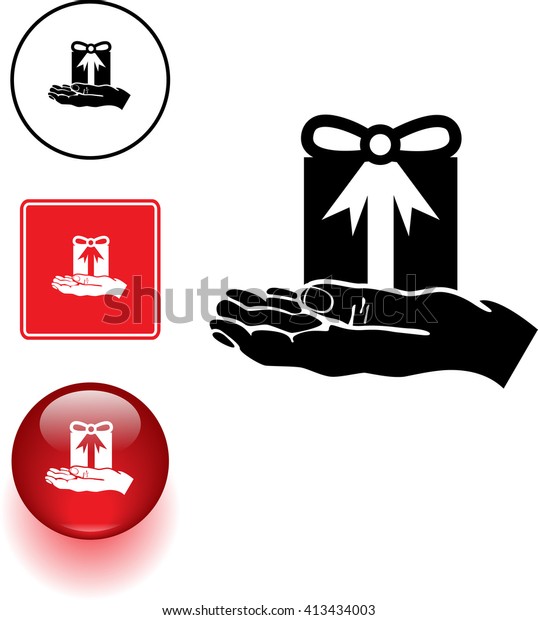 Hand Gift Symbol Sign Button Stock Vector (Royalty Free) 413434003 ...