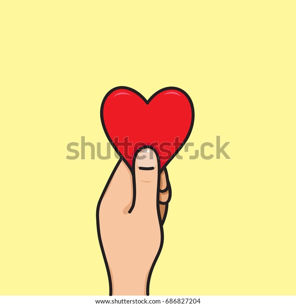 Hand Give Love Love Vector Stock Vector (Royalty Free) 686827204 ...