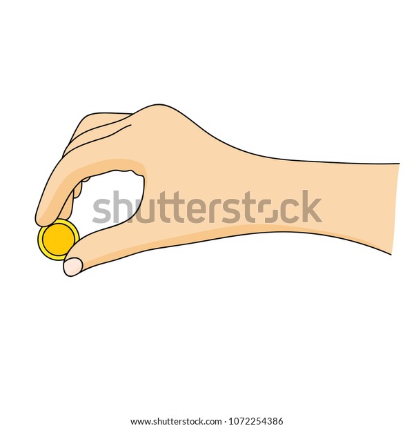 Hand Giving Coin Vector Illustration Stock Vector (Royalty Free ...