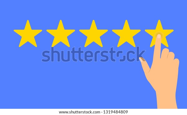 Hand Giving Five Star Rating Feedback Stock Vector (Royalty Free ...