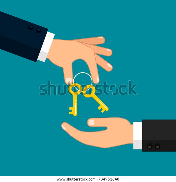 Hand Giving Key Other Hand Illustration Stock Vector (Royalty Free ...