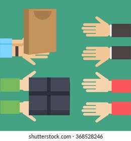 Hand Giving Thing Stock Vector (Royalty Free) 368528246 | Shutterstock