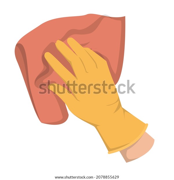 Hand Glove Holding Rag Vector Isolated Stock Vector (Royalty Free ...