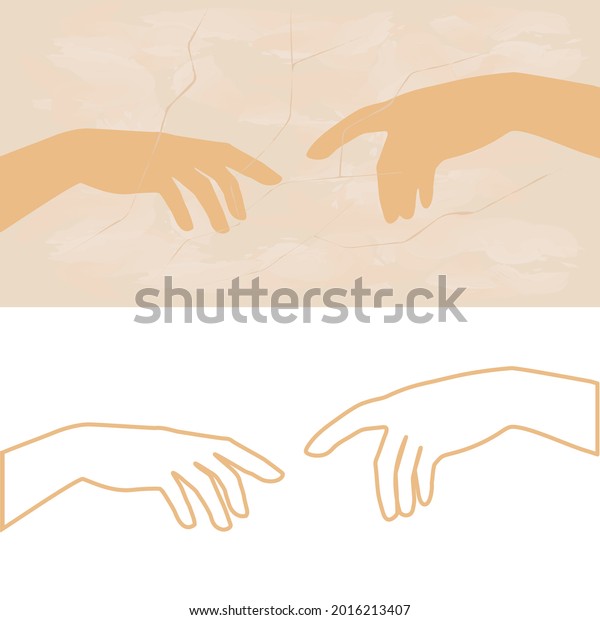 Hand God Creation Adam Stock Vector (Royalty Free) 2016213407 ...
