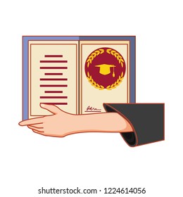 Hand Graduation Certificate Stock Vector (Royalty Free) 1224614056 ...