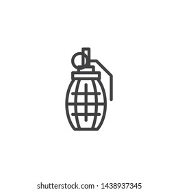 Hand Grenade Line Icon Linear Style Stock Vector (Royalty Free ...