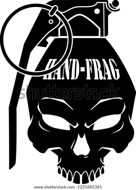 Hand Grenade Skull Decal Stock Vector (Royalty Free) 1225685365 ...