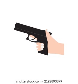 Hand Gun Illustration Vector Logo Design Stock Vector (Royalty Free) 2192893879 | Shutterstock