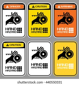 Hand Hazards Sign Danger Sign Hand Stock Vector (Royalty Free ...