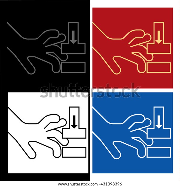 Hand Hazards Sign Danger Sign Hand Stock Vector (Royalty Free ...