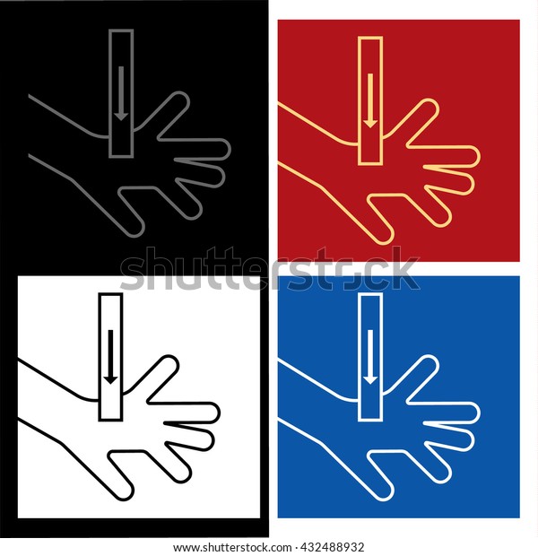 Hand Hazards Sign Danger Sign Hand Stock Vector (Royalty Free ...