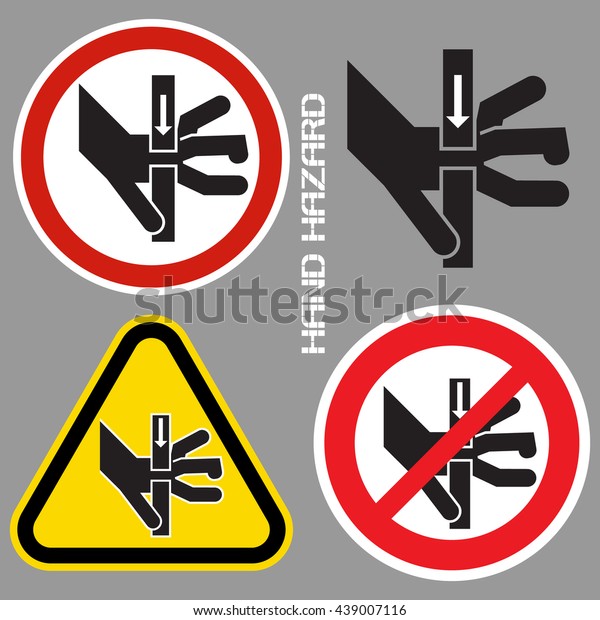 Hand Hazards Sign Danger Sign Hand: เวกเตอร์สต็อก (ปลอดค่าลิขสิทธิ์ ...