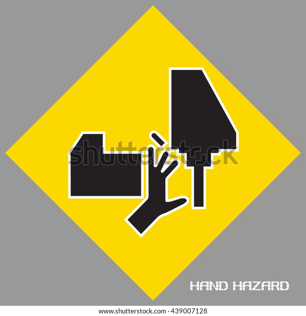 Hand Hazards Sign Danger Sign Hand: vector de stock (libre de regalías ...