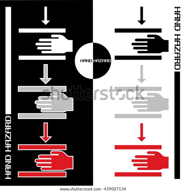 Hand Hazards Sign Danger Sign Hand Stock Vector (Royalty Free ...