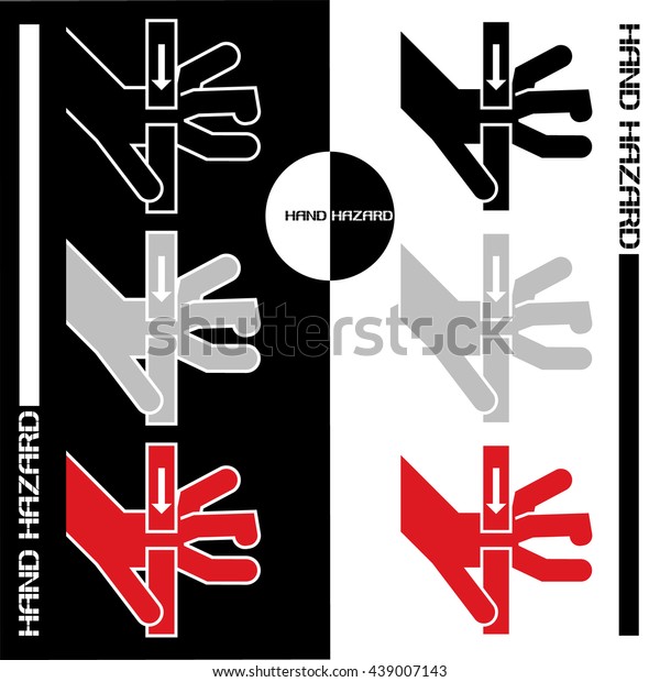 Hand Hazards Sign Danger Sign Hand Stock Vector (Royalty Free ...