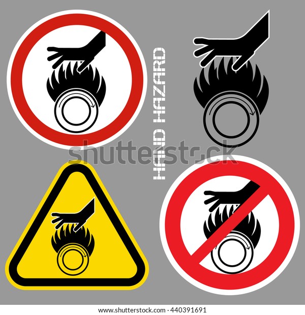 Hand Hazards Sign Danger Sign Hand Stock Vector (Royalty Free ...