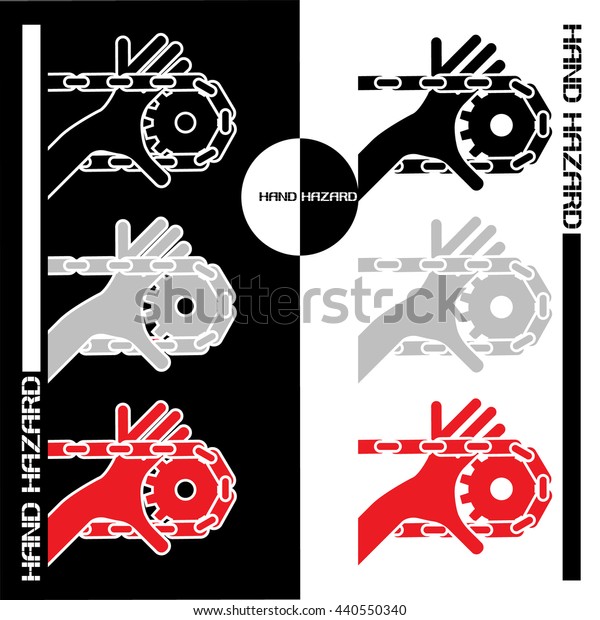 Hand Hazards Sign Danger Sign Hand Stock Vector (Royalty Free ...