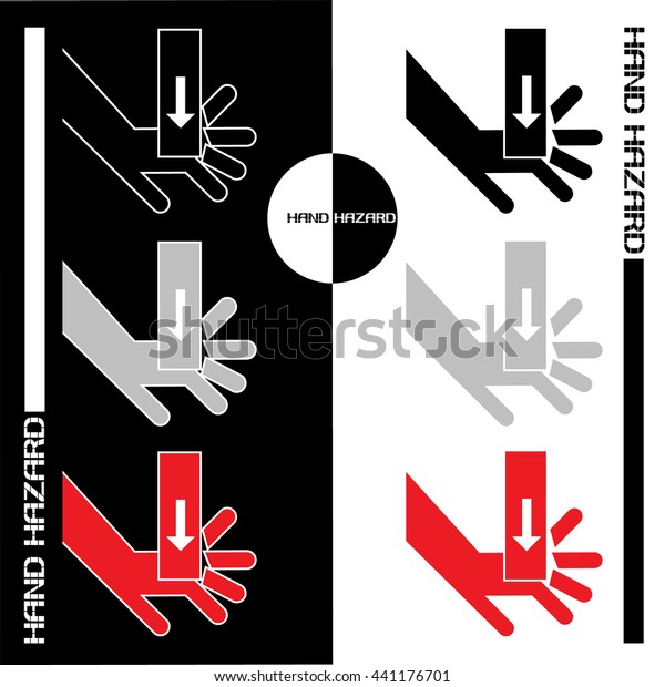 Hand Hazards Sign Danger Sign Hand Stock Vector (Royalty Free ...