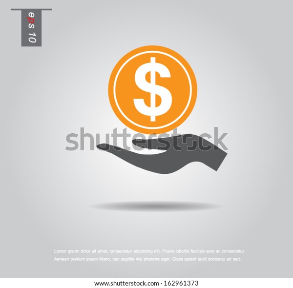 Hand Hold Dollar Ymbol Vector Icon Stock Vector (Royalty Free ...