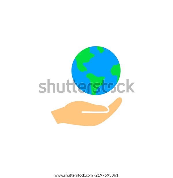 Hand Hold Earth Globe Icon World Stock Vector (Royalty Free) 2197593861 ...