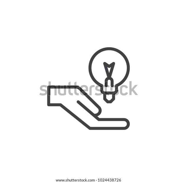 Hand Hold Light Bulb Outline Icon Stock Vector (Royalty Free) 1024438726