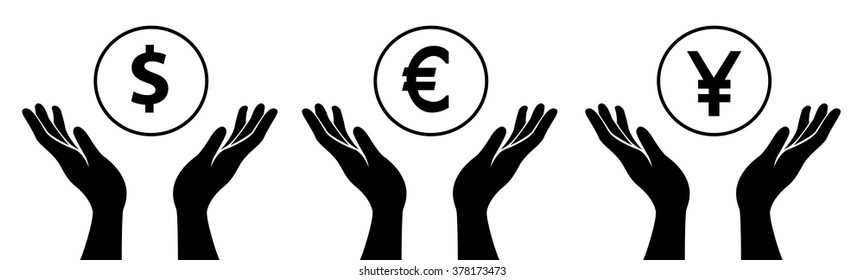 Hand Hold Money Vector Stock Vector (Royalty Free) 378173473 | Shutterstock