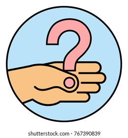 Hand Hold Question Mark Stock Vector (Royalty Free) 767390839 ...