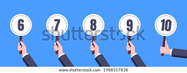 Hand Hold Round Score Card Banner Stock Vector (Royalty Free ...