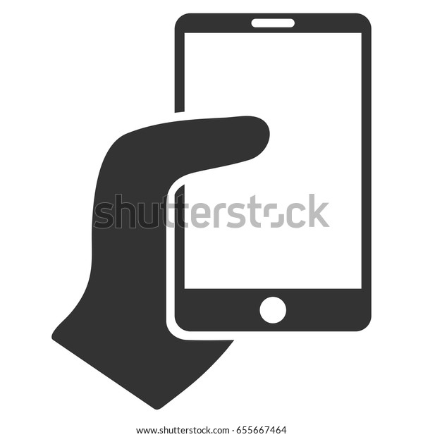 Hand Hold Smartphone Vector Icon Flat Stock Vector (Royalty Free) 655667464