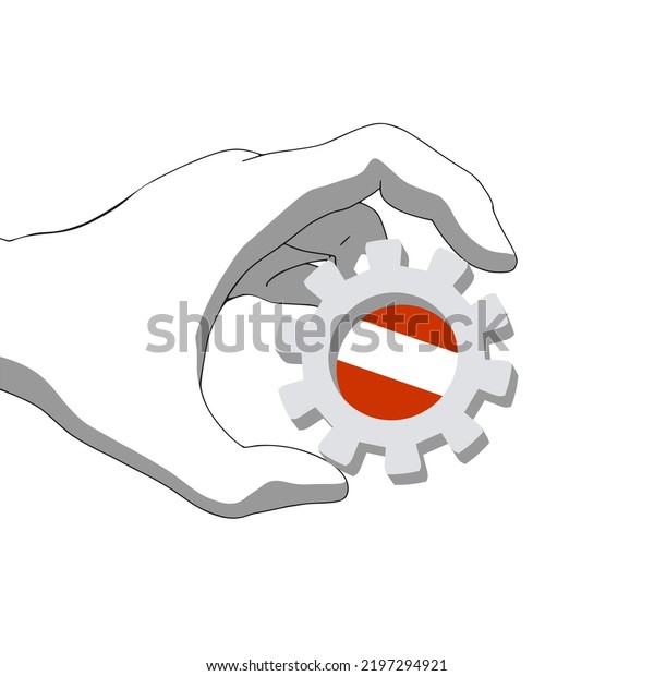 Hand Holding 3d Cog Wheel Flag Stock Vector (Royalty Free) 2197294921 ...