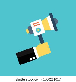 Hand Holding Advertisement Mike Vector Illustration Stock Vector ...