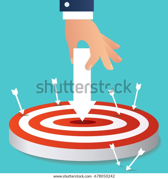 Hand Holding Arrow Icon Point Target Stock Vector (Royalty Free ...