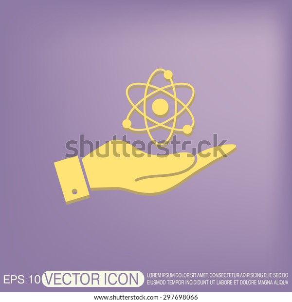 Hand Holding Atom Molecule Symbol Physics Stock Vector (Royalty Free ...