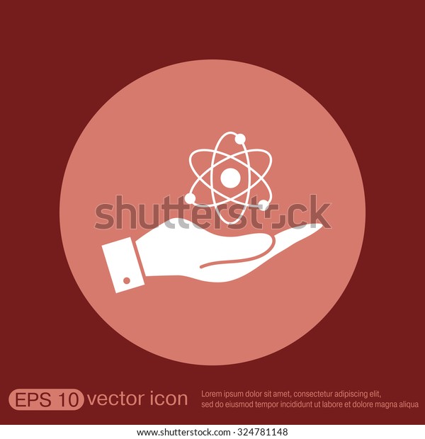 Hand Holding Atom Molecule Symbol Physics Stock Vector (Royalty Free ...