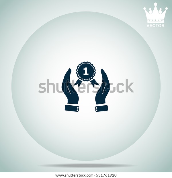 Hand Holding Badge Vector Illustration Stock Vector (Royalty Free ...
