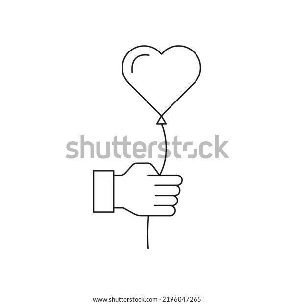 Hand Holding Balloons Illustration Concept Birthday Stock Vector ...