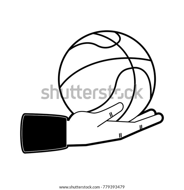 Hand Holding Basketball Ball Stock Vector (Royalty Free) 779393479 ...