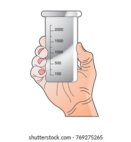 Hand Holding Beaker Colorvector Drawing Stock Vector (Royalty Free ...
