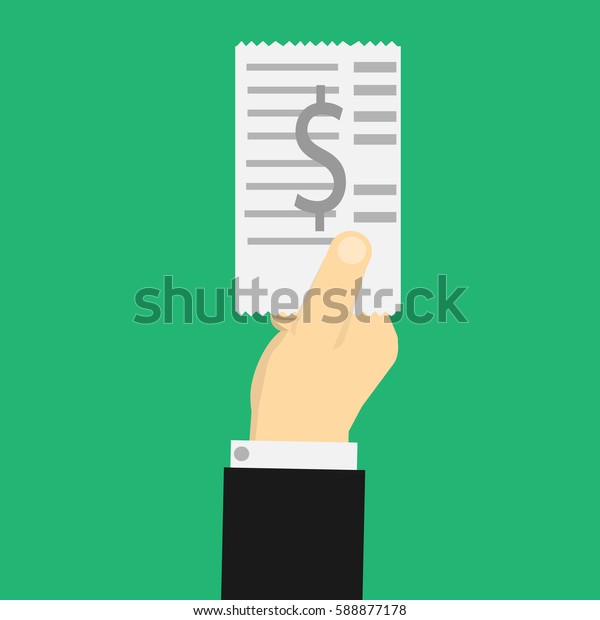 Hand Holding Bill Stock Vector (Royalty Free) 588877178 | Shutterstock