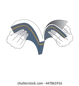 Hand Holding Bookreading Book Vector Stock Vector (Royalty Free ...