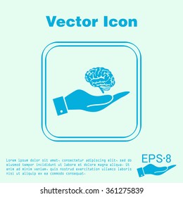 Hand Holding Brain Mind Science Stock Vector (Royalty Free) 361275839 ...