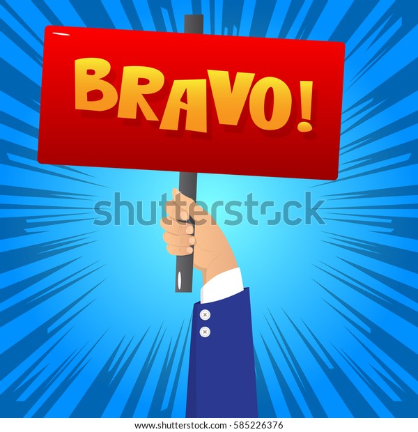 Hand Holding Bravo Sign Stock Vector (Royalty Free) 585226376 ...