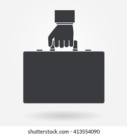 Hand Holding Briefcase Icon Stock Vector (Royalty Free) 413554090 ...