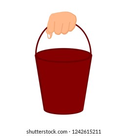 Hand Holding Bucket Vector Illustration Design Stock Vector (Royalty ...