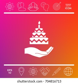 Hand Holding Cake Icon Stock Vector (Royalty Free) 704816713 | Shutterstock