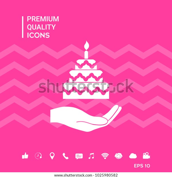 Hand Holding Cake Icon Stock Vector (Royalty Free) 1025980582 ...